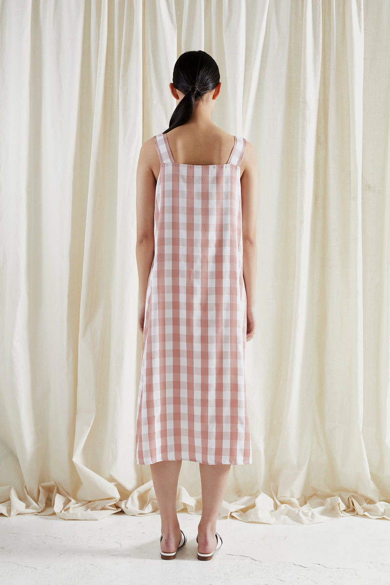 FORBIDDEN FRUIT DRESS ~ REVERSIBLE ~ GRAPEFRUIT [ Pink & White Check G ...